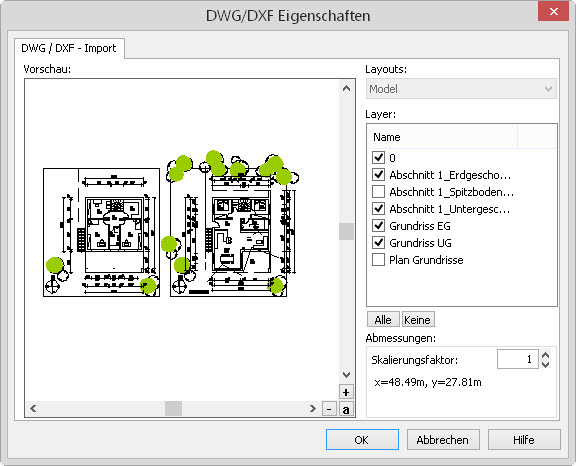 DWG/DXF als Hinterlegungsobjekt